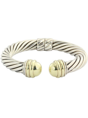 David Yurman Cable Classic Bracelet 14K yellow Sold Sterling Silver 10mm