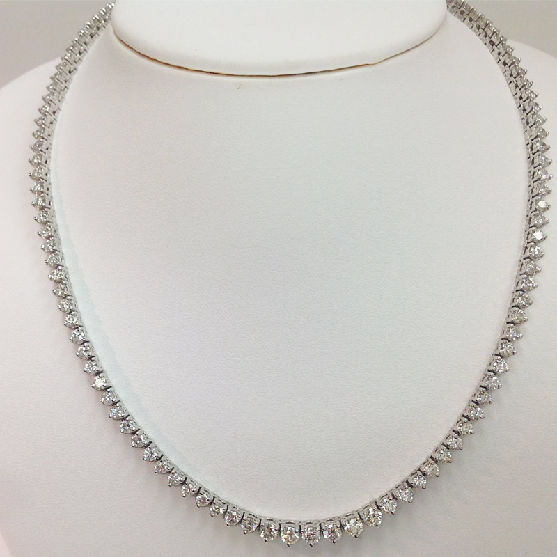 Diamond Riviera Necklace 10 Ct.tw Brilliant-Cut Diamonds 14K White Gold