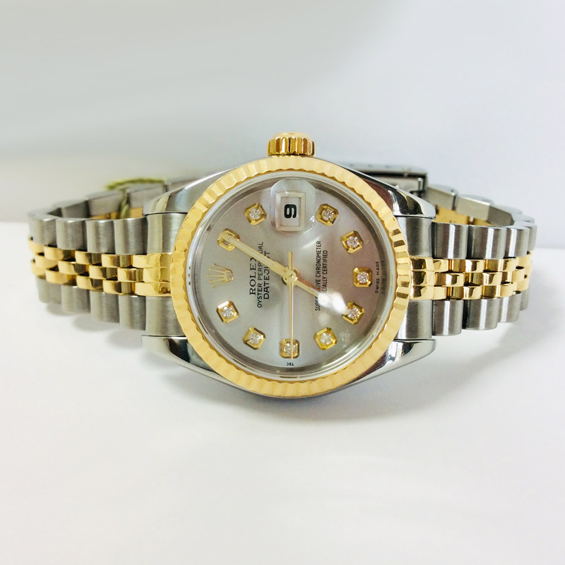 Rolex Watch Lady Datejust 79173 Silver Dial Diamonds